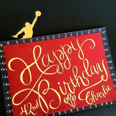 Custom Happy Birthday Card - Calligraphy by Jennifer