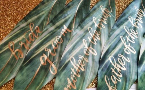 Calligraphy on Leaves - Calligraphy by Jennifer